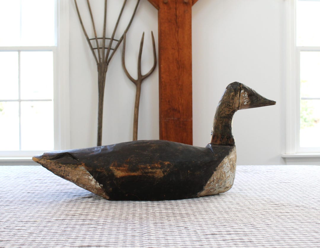 Antique Primitive Canada Goose Decoy - Folk Art - Working Decoy ...