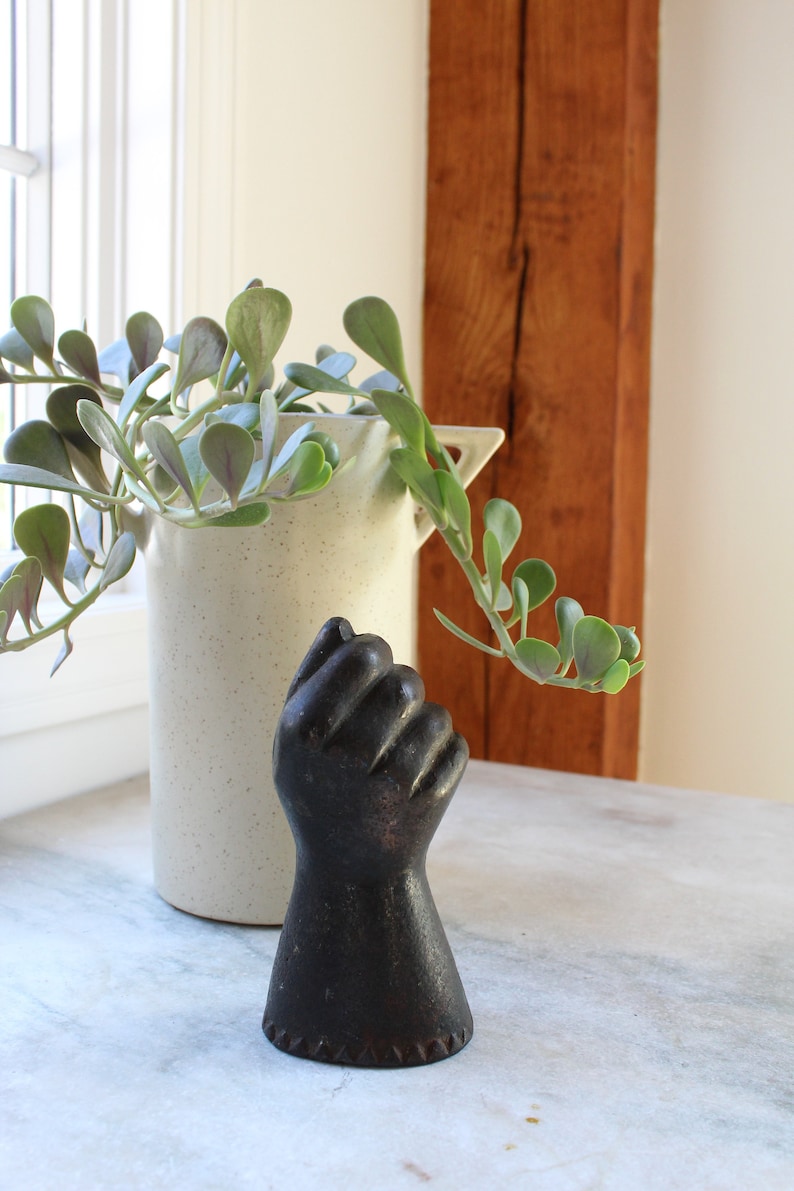 Early Cast Iron Gate Weight Hand Fist Garden Gate Weight | Etsy