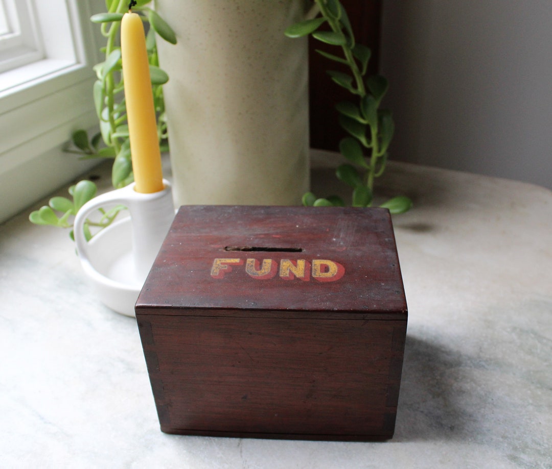 Early Wooden Alms Box - Collection Box - Fund Box - Charity Box - Folk ...