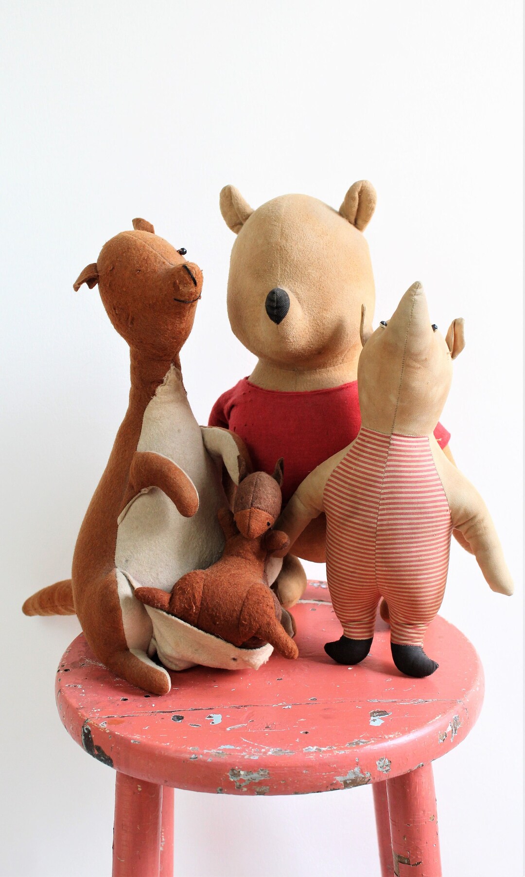 40's-50's Agnes Brush Winnie the Pooh - Piglet - Kanga and Roo Dolls ...
