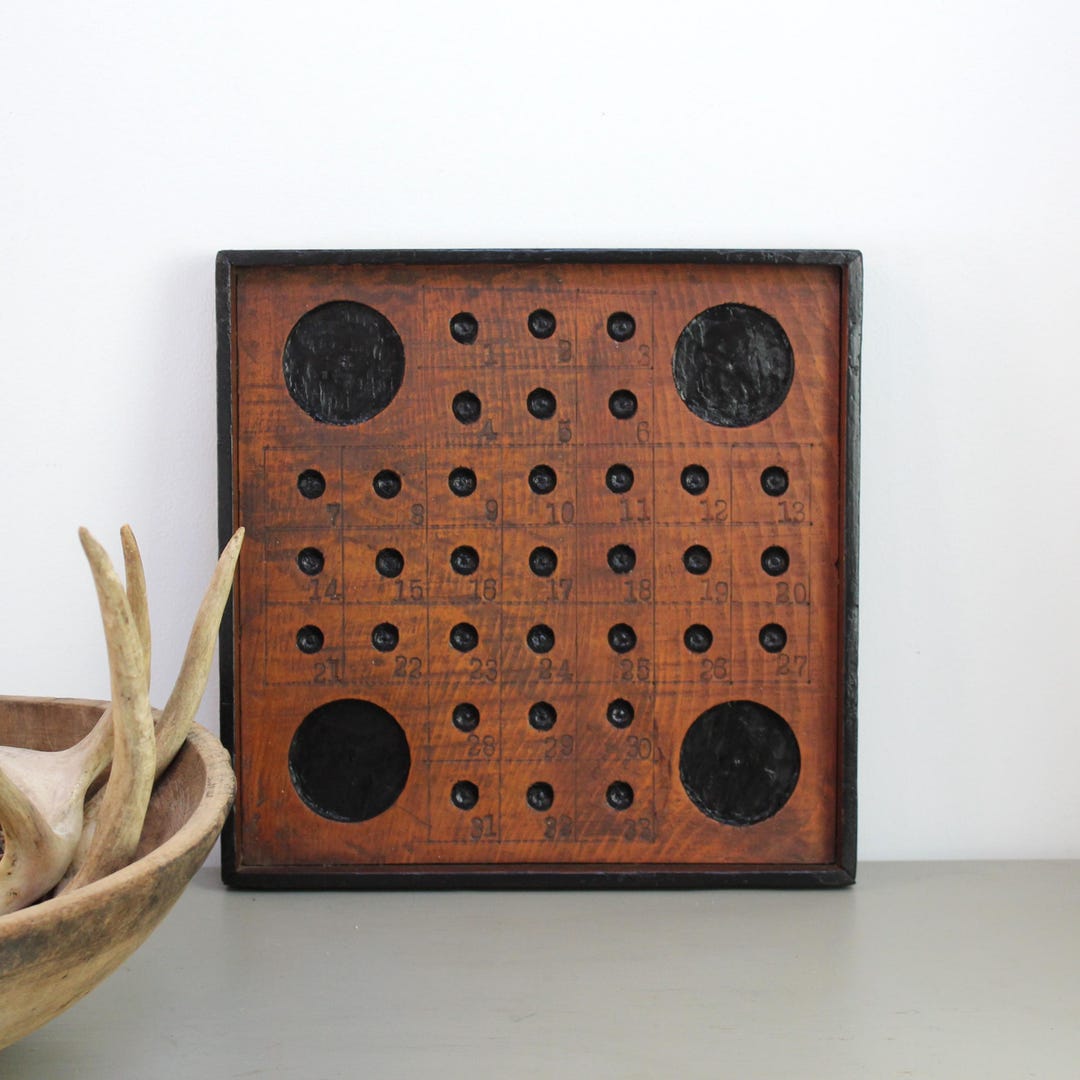 Folk Art Game Board - Found Object - Typography - Farmhouse - Curated ...