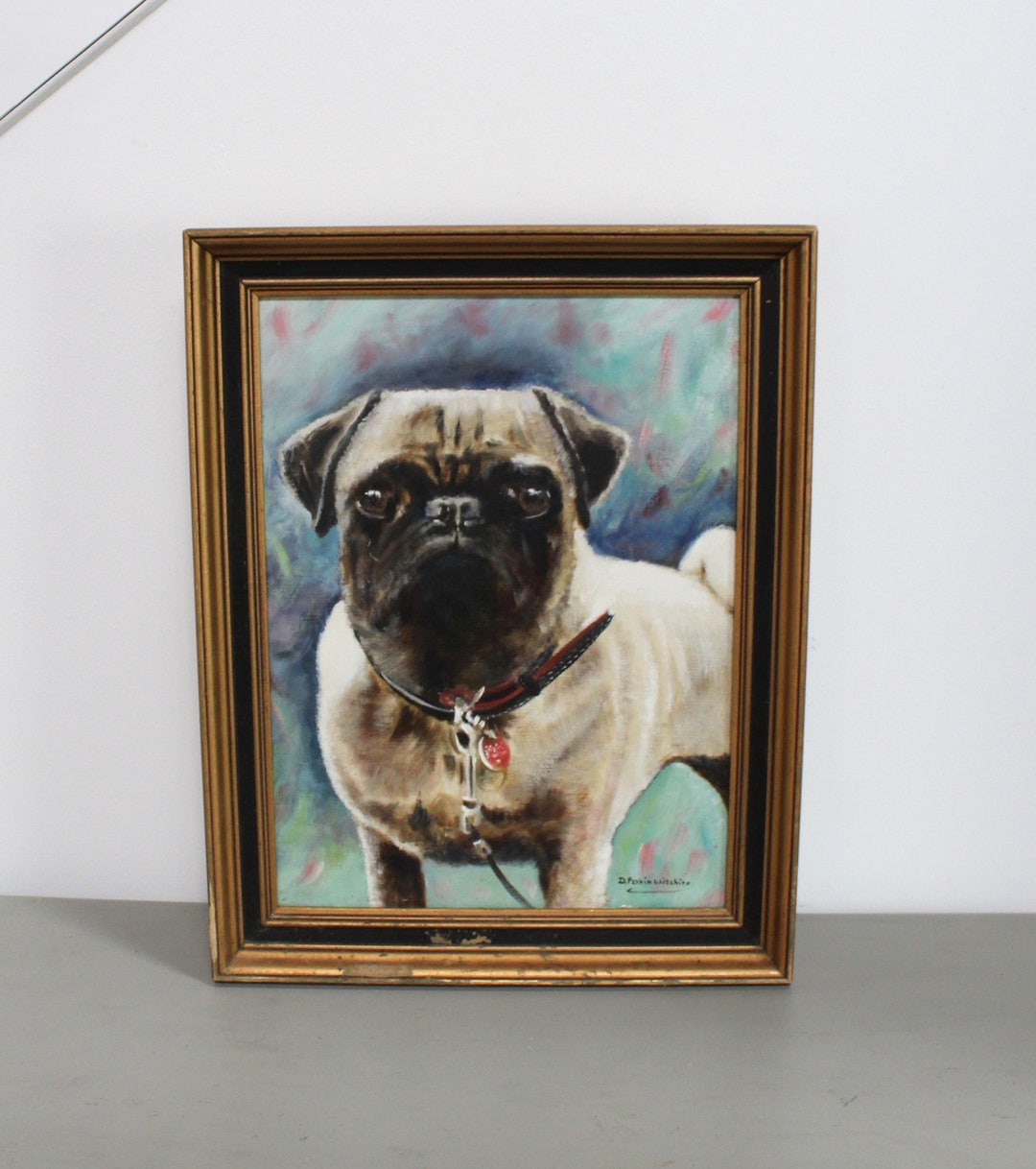 1987 Pug Portrait - Oil on Canvas - Wall Art - Interior Design - Dog ...