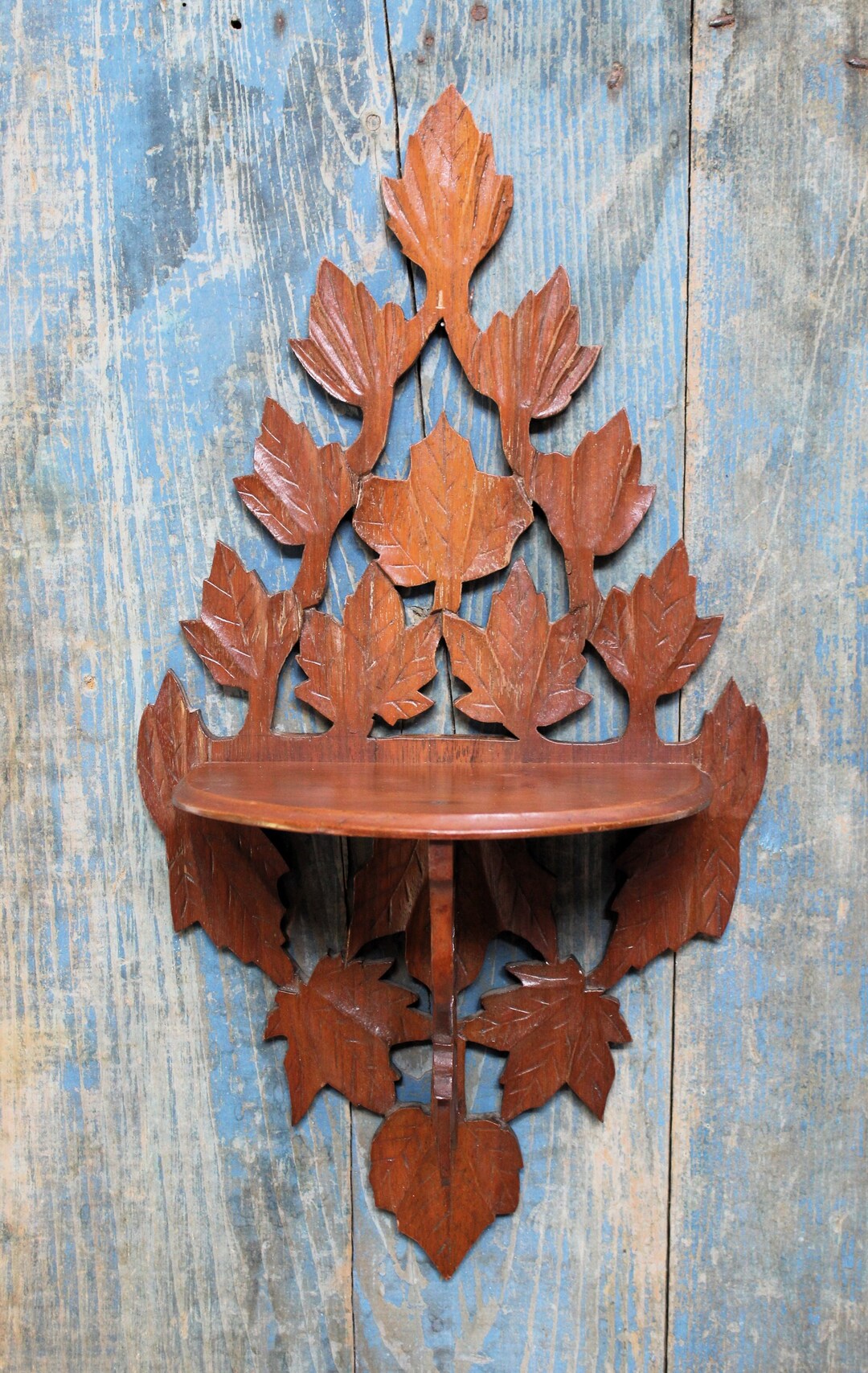 Vintage Scrollwork Maple Leaf Wall Shelf - Cabin Décor - Lodge Décor ...
