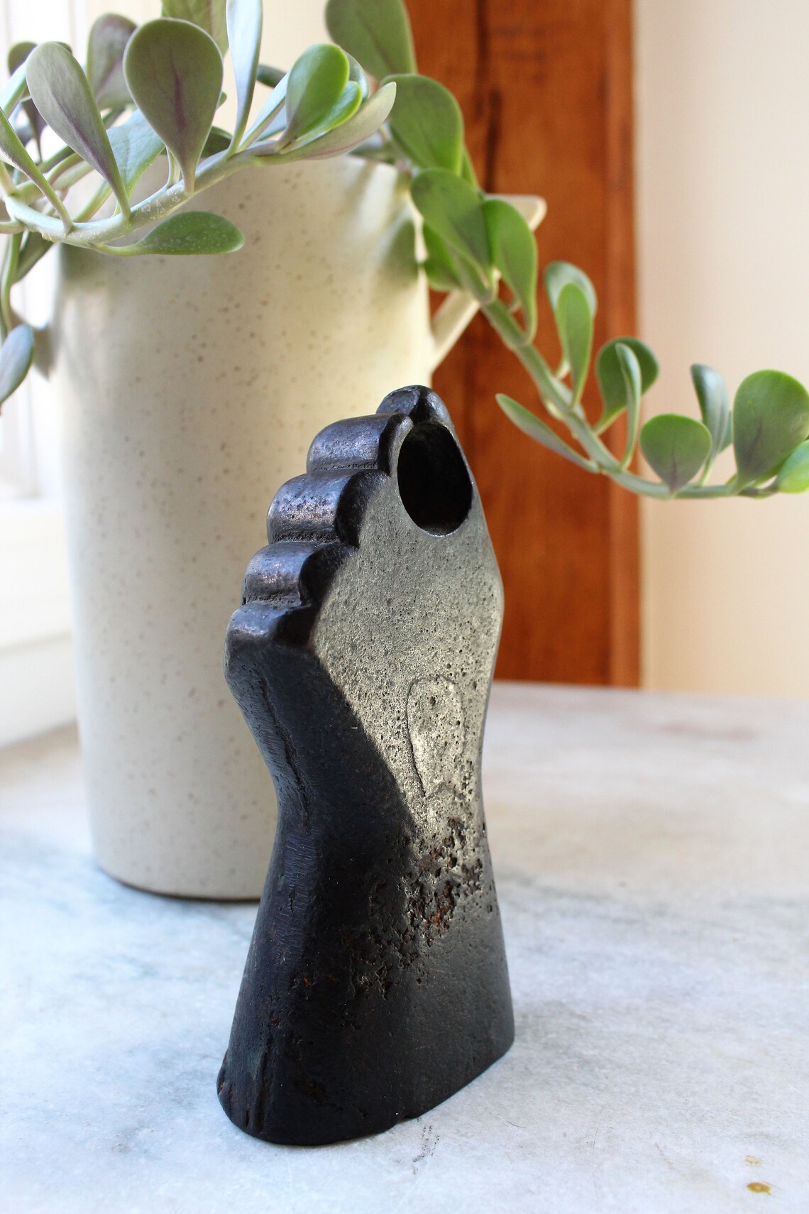 Early Cast Iron Gate Weight Hand Fist Garden Gate Weight - Etsy