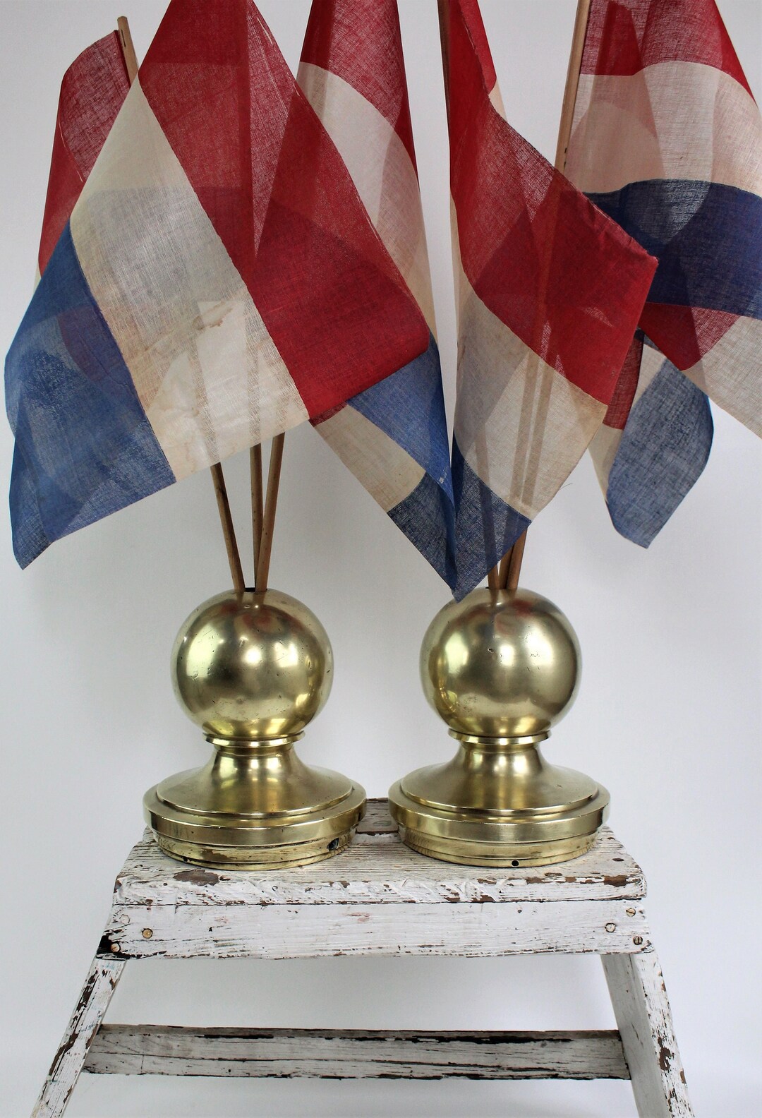 Antique Solid Brass Hitching Post Finial - 9" - Flag Holder ...