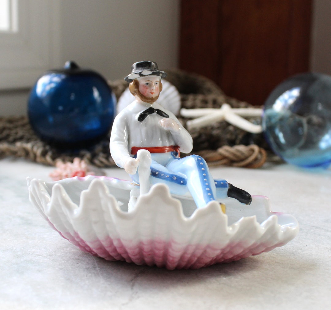 Victorian Sailor Pin Dish - Scallop Shell Dish - Nautical Decor ...