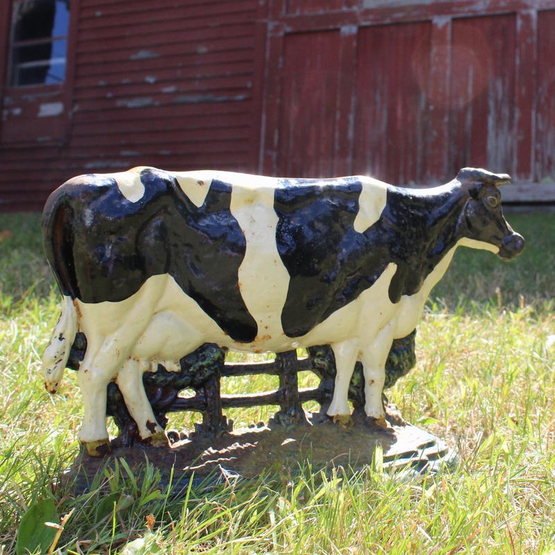 Vintage Cast.iron Cow - Etsy
