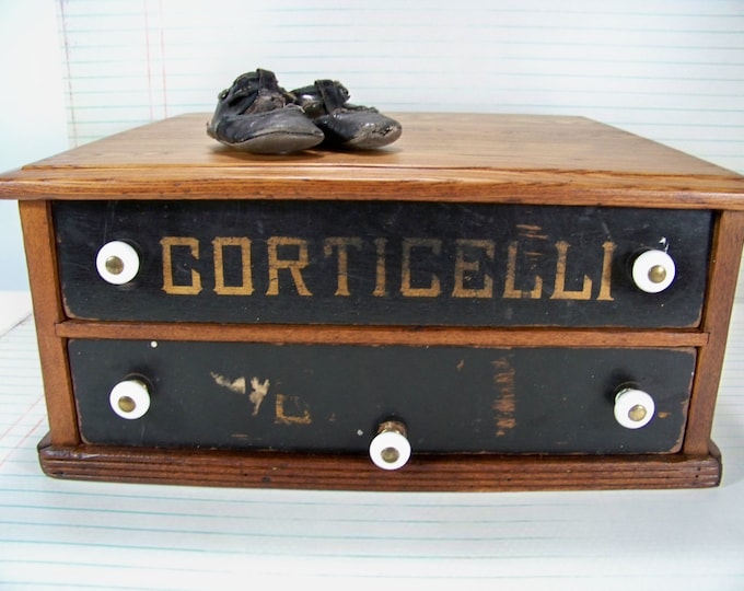 Vintage Corticelli Silk Spool Cabinet - Thread - Sewing - Notions - 2 ...