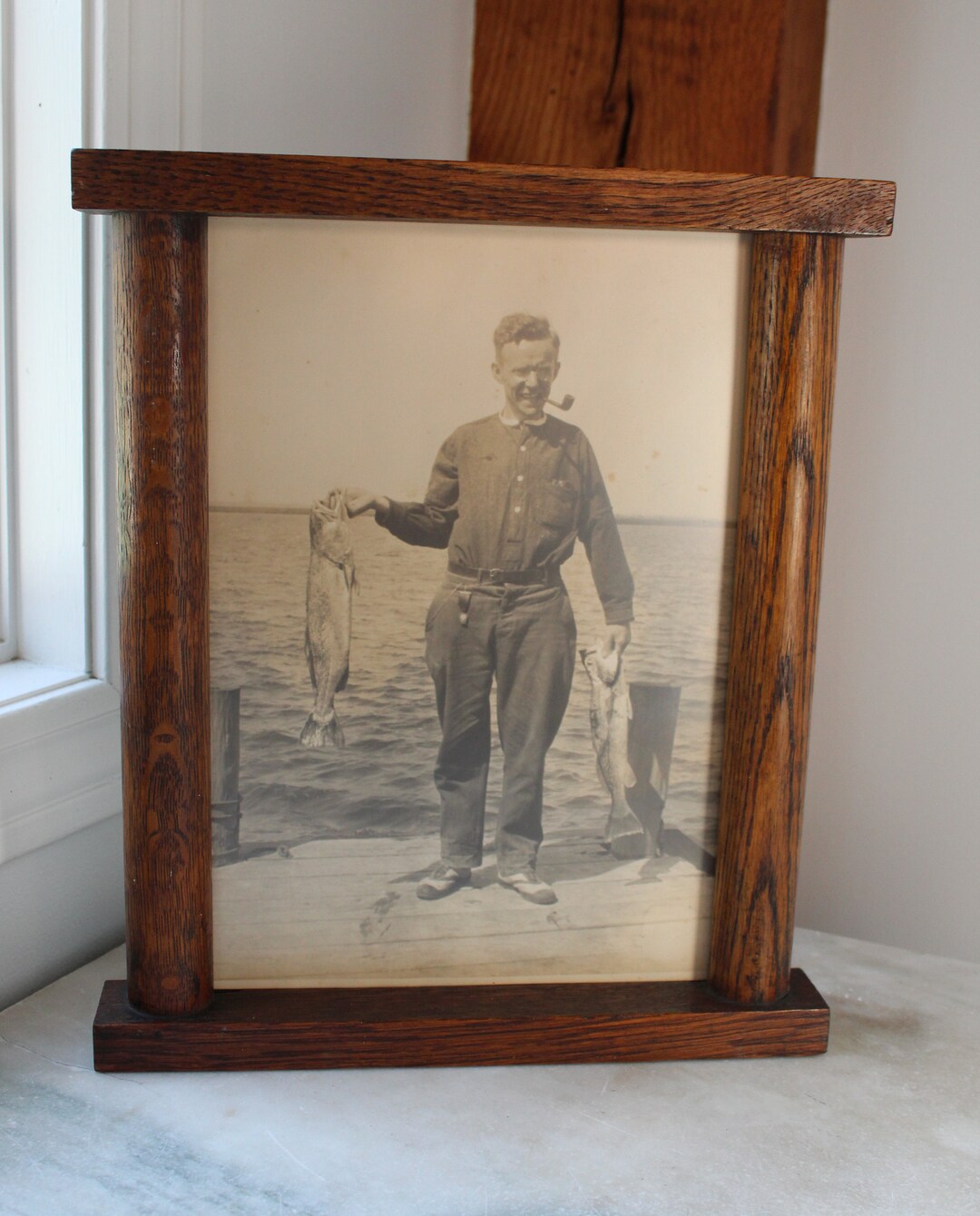 1930's Original Photo of Fisherman Happy Fisherman Pipe Smoker ...