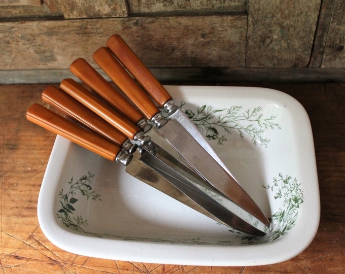 Set of 6 Bakelite Butter Knives Butterscotch Matching - Etsy