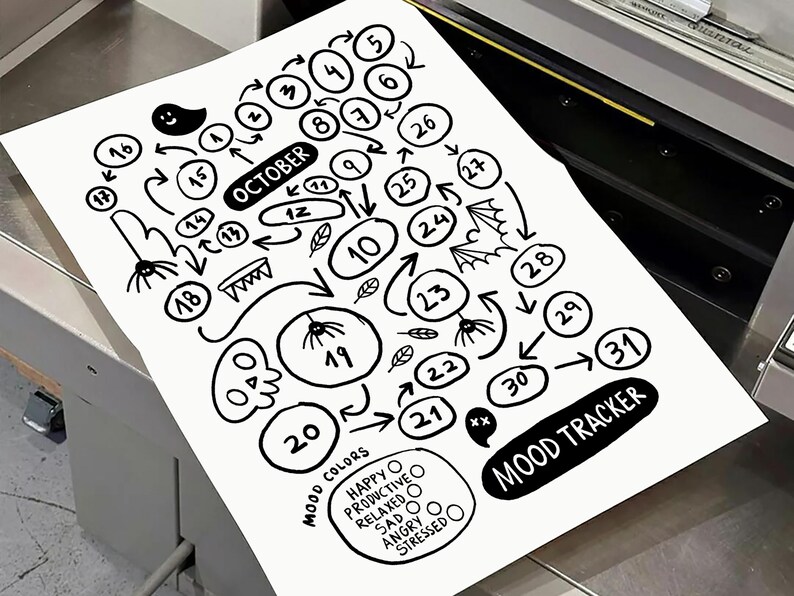 Halloween Mood Tracker Printable: October Self Care (PDF) - Etsy Canada
