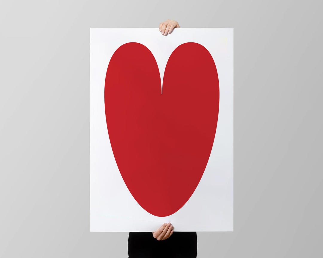 Heart Illustrated Poster – Modern Minimal Design, Meaningful Gift for ...