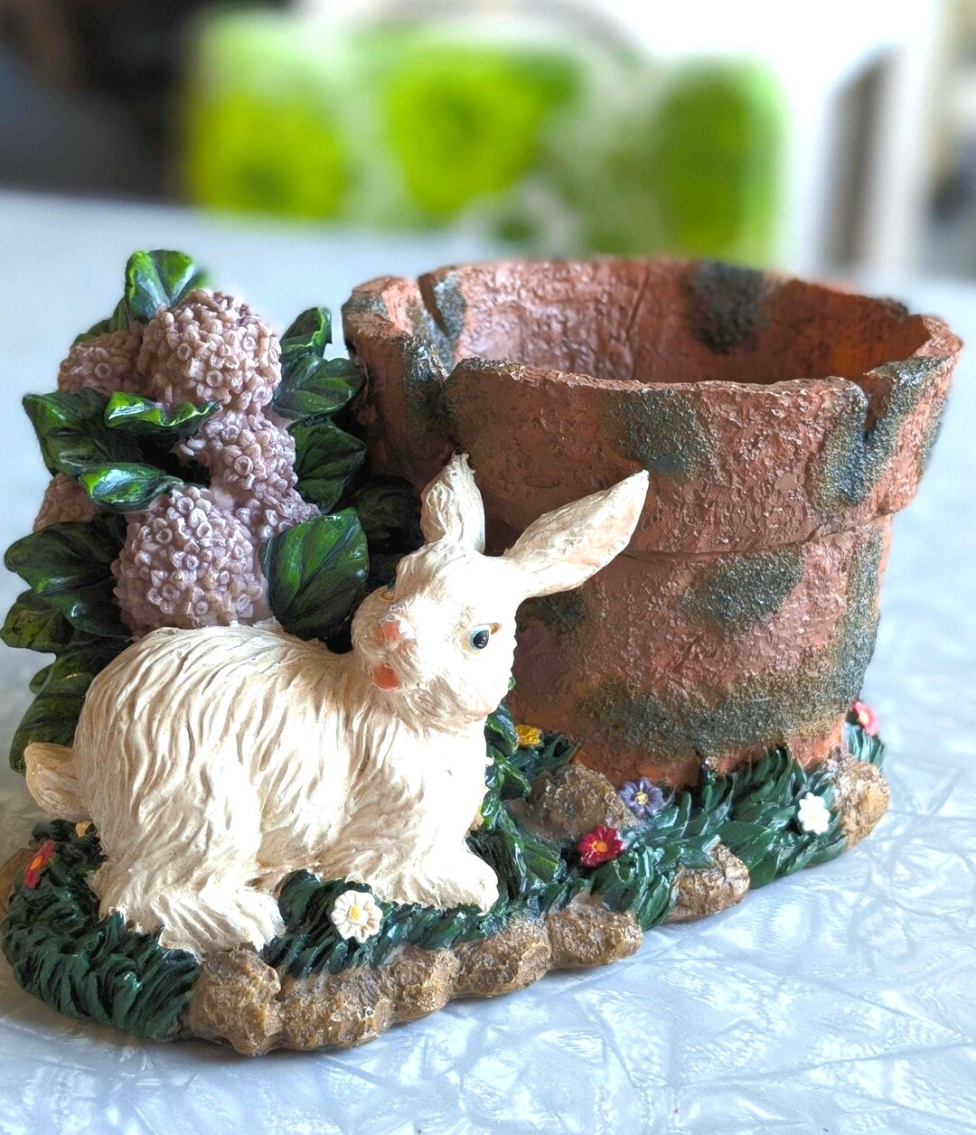 Vintage 4" Cottage Core Rabbit Planter - Etsy