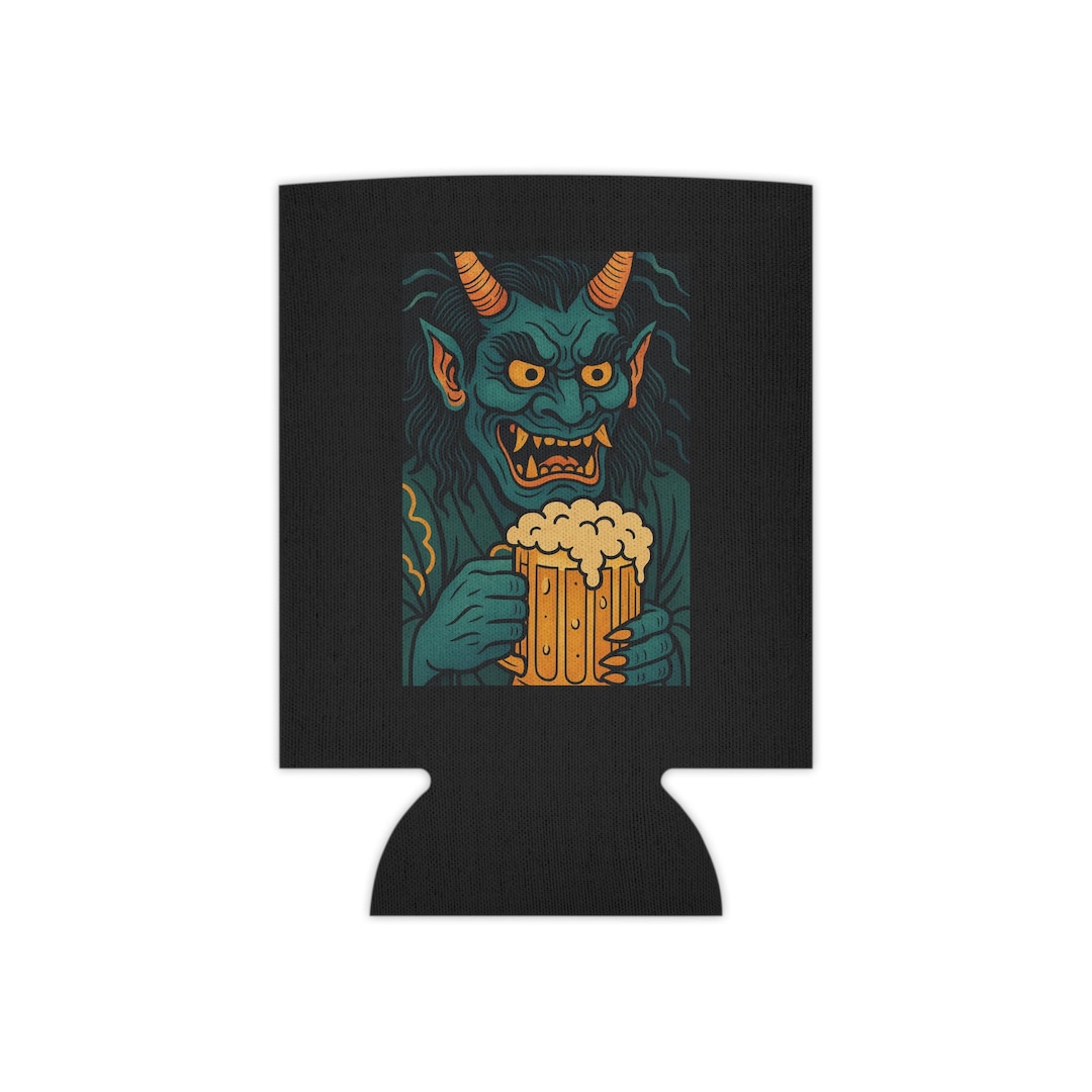 Traditional Japanese Art Demon Beer Can Cooler- Unique Gift Idea for ...