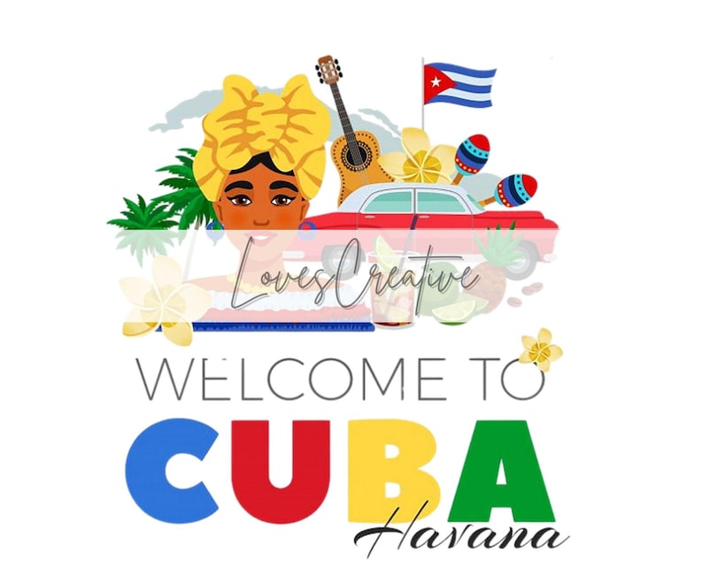 Cuba Clipart PNG Bundle: Havana Travel Stickers, Cuban Culture Icons ...