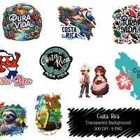 Watercolor Costa Rica Travel Clipart Set - Traveling Clipart Collection ...
