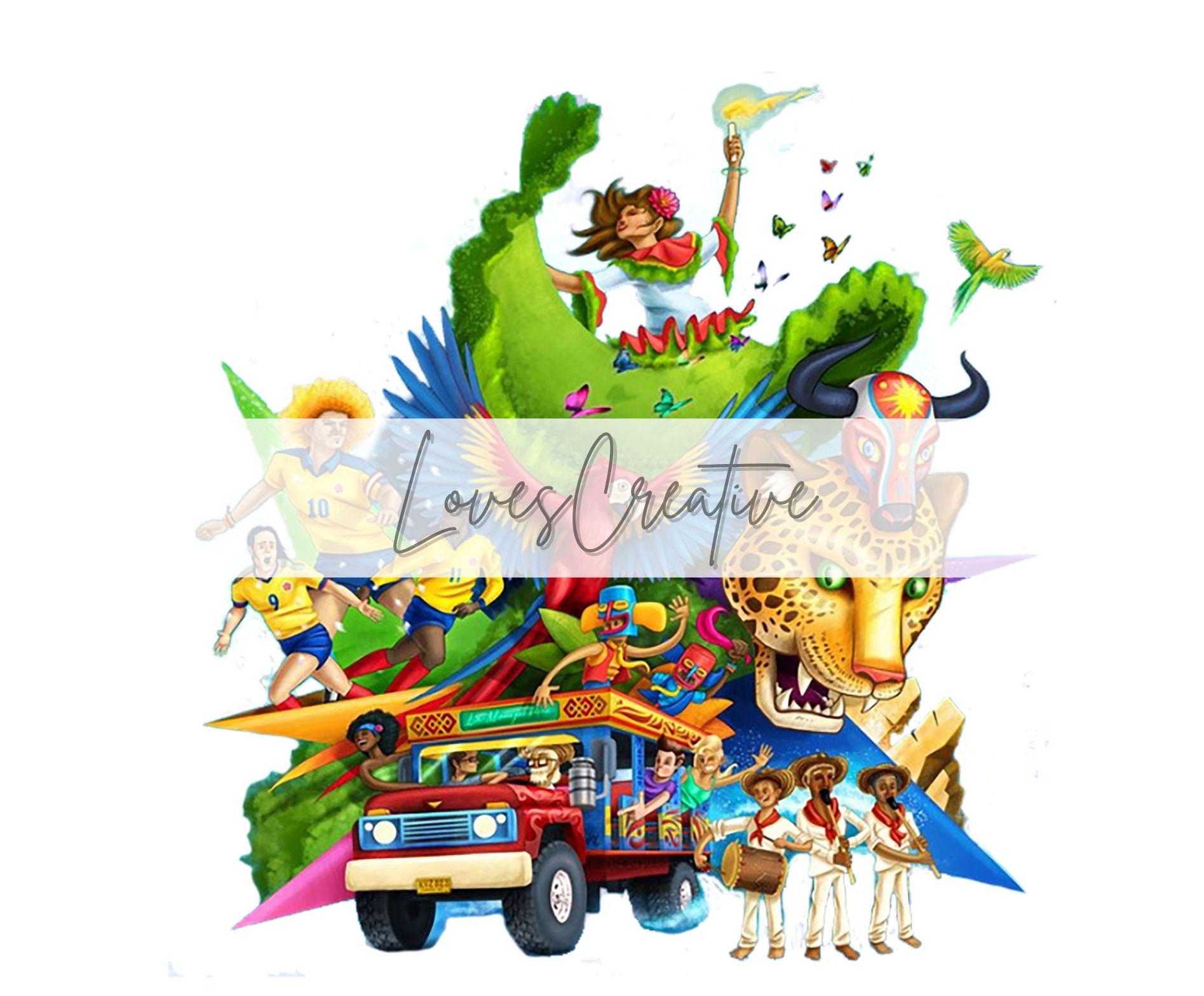 Colombia Clipart PNG Bundle: Culture, Wildlife & Travel Icons - Etsy