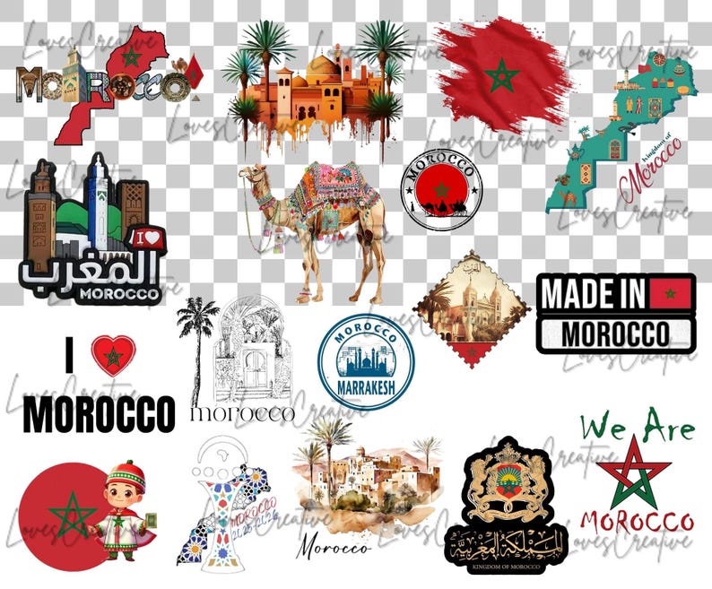 Morocco Clipart PNG Bundle: Travel Art Graphics (digital Download) - Etsy