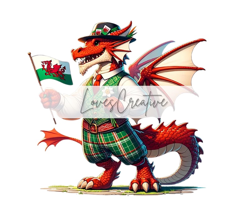 Welsh Dragon Clipart Bundle: Cymru Flag Art (PNG, 300 DPI) - Etsy