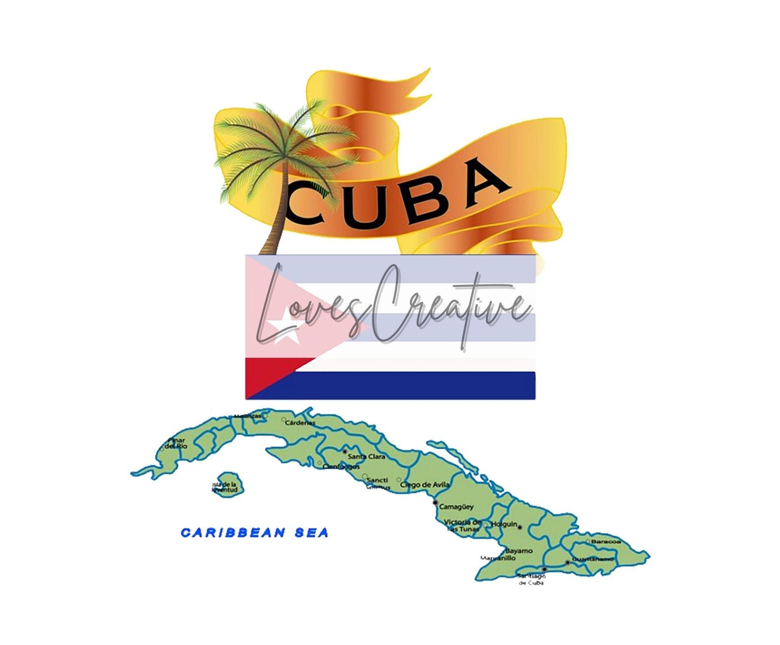 Cuba Clipart PNG Bundle: Havana Travel Stickers, Cuban Culture Icons ...