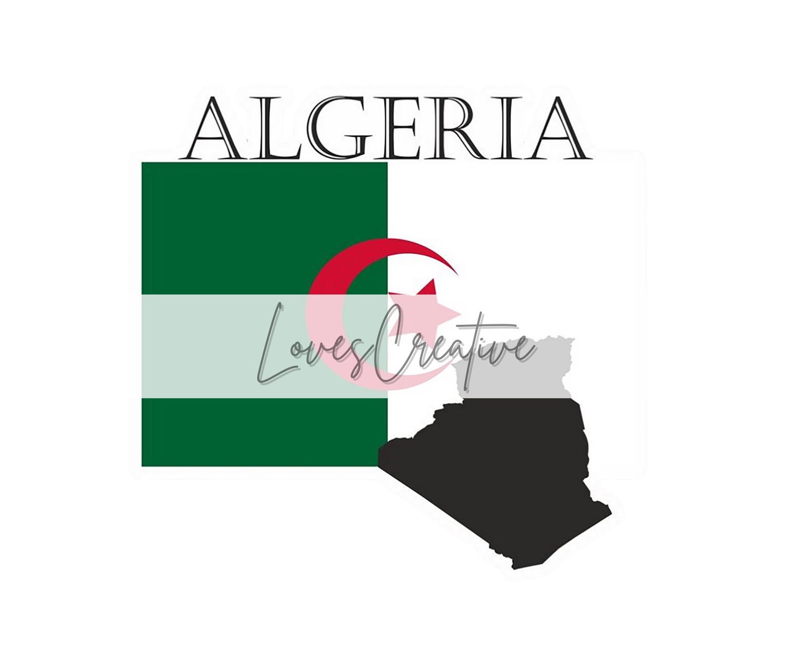 Algeria Clipart PNG Bundle: Map, Flag, Travel Icons (digital Download ...