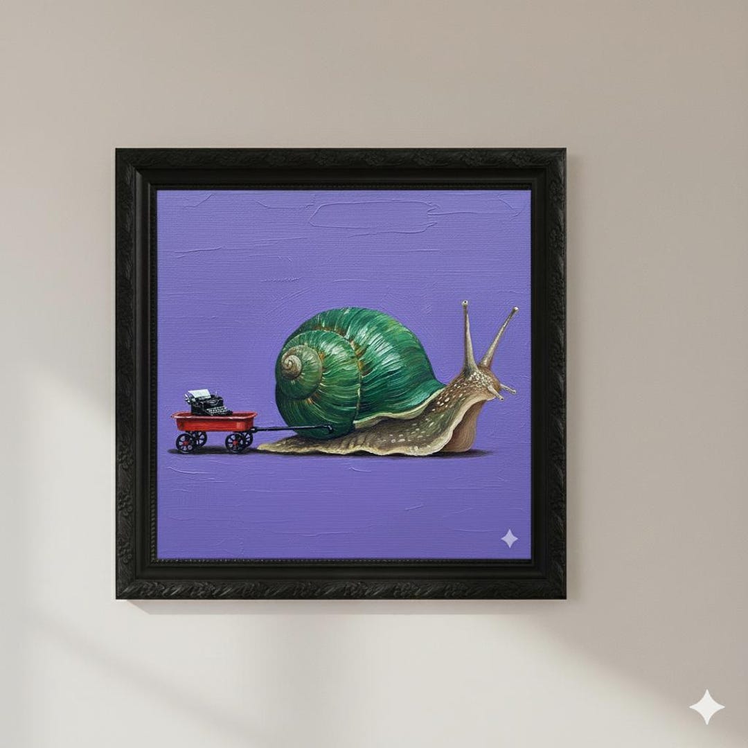 Hyper-quirky Pop Art Snail | Calm Garden Snail With Red Wagon ...