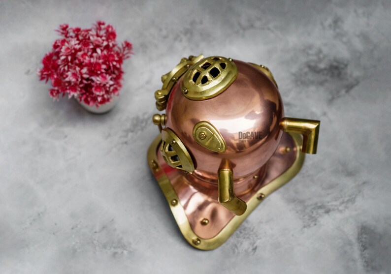 Vintage Luxury Brass Scuba Diver Helmet | Nautical Maritime Décor ...