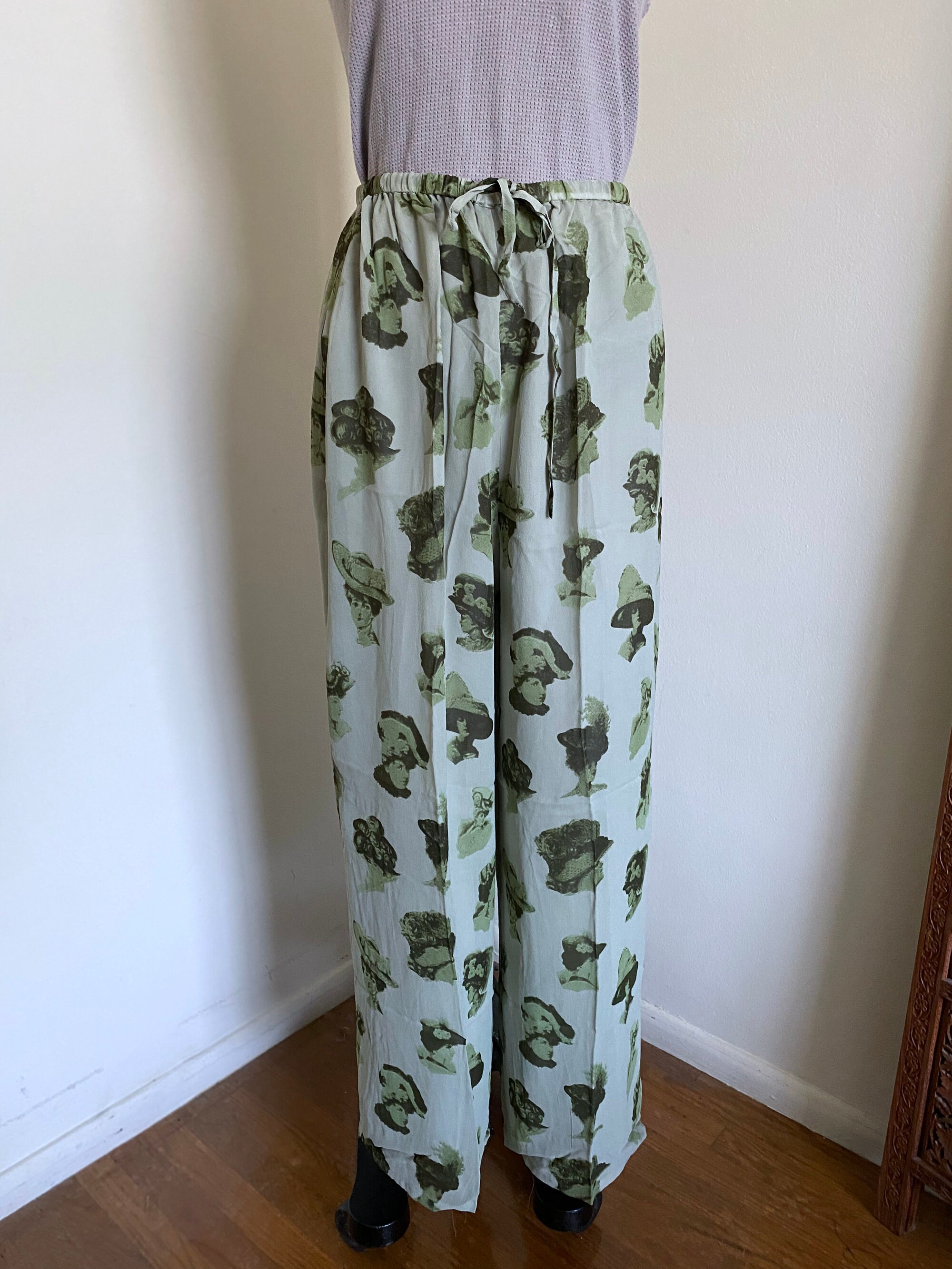 Vintage Silk Pants, Wide Leg, Lady Pattern, - Etsy