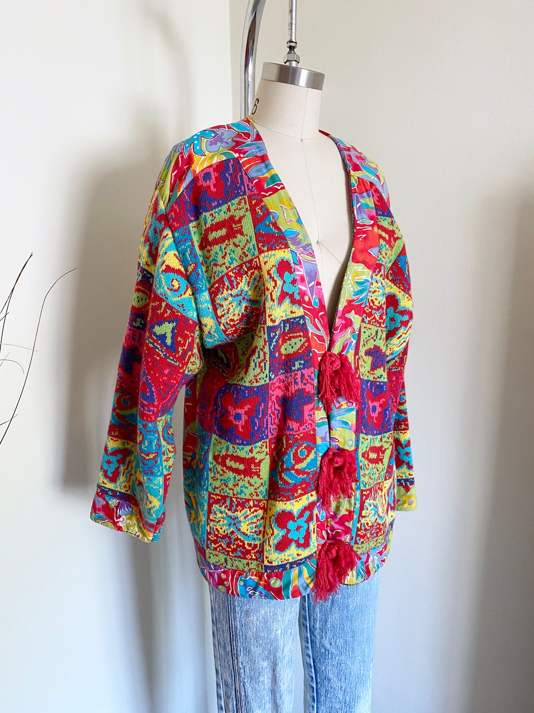 Vintage 90's Oversized Abstract Cardigan by Leoniak, Rare Designer - Etsy