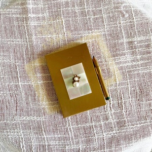 Vintage 60's Mid Century Mini Phone Book, Pocket Size, Brass and Pearls ...