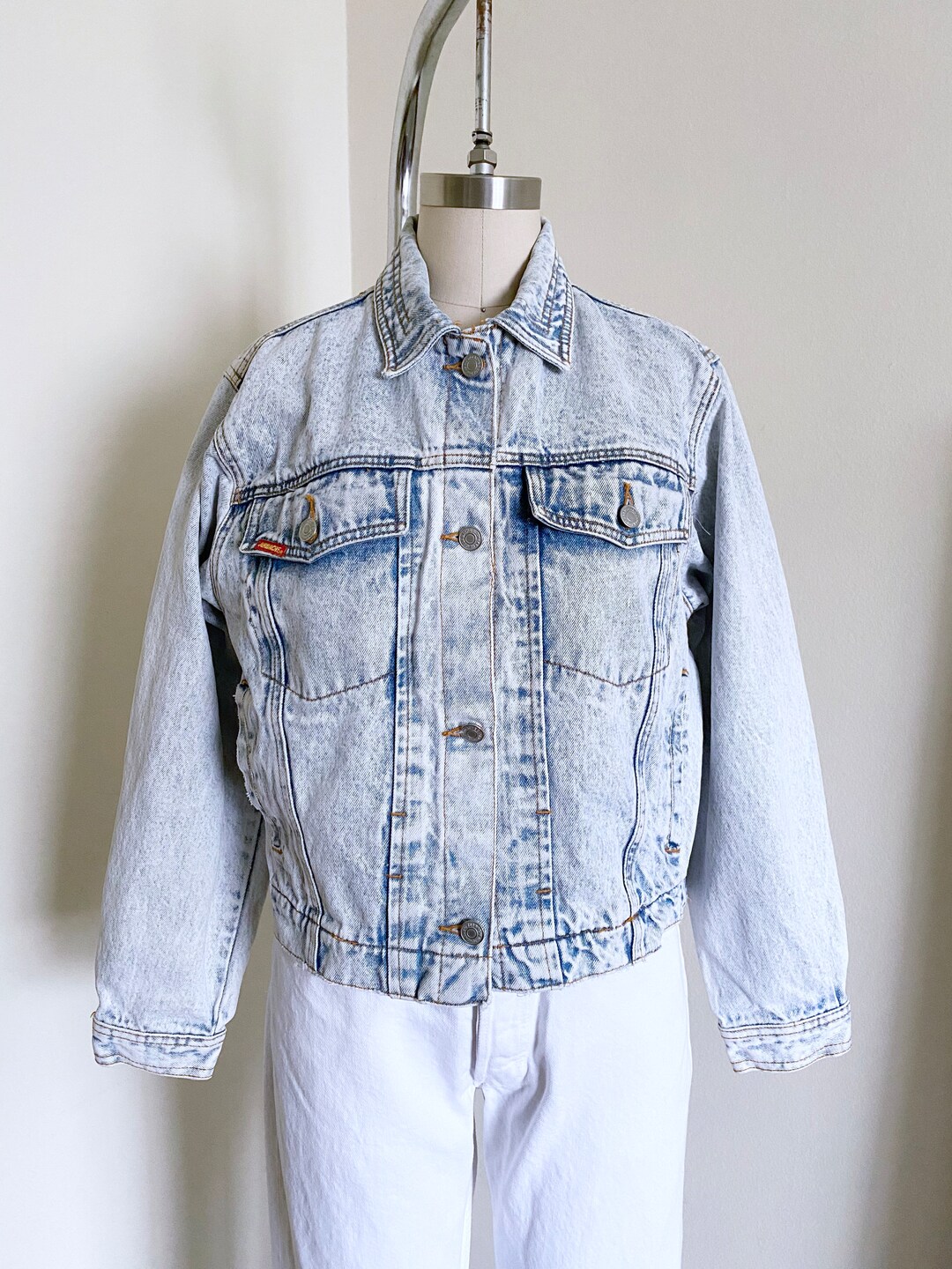 Vintage 90's Denim Jacket by Jordache Jeans, Light Wash, M - Etsy