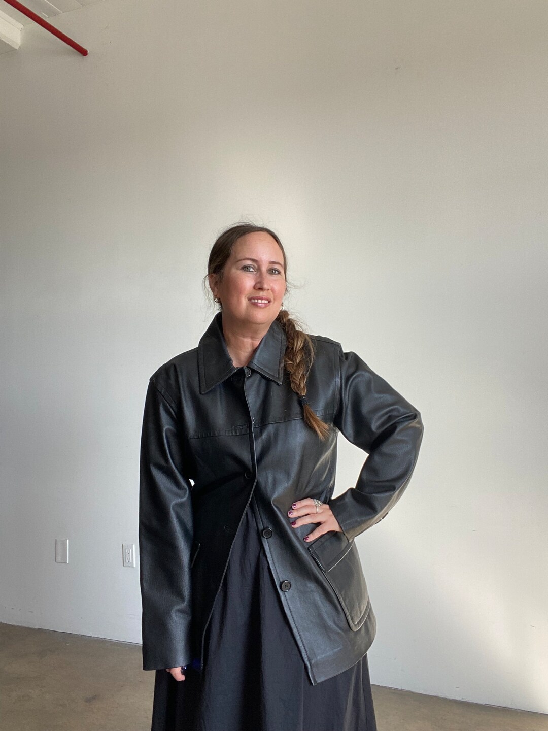 Vintage 90's Leather Jacket, Chore Style, Oversized Fit - Etsy