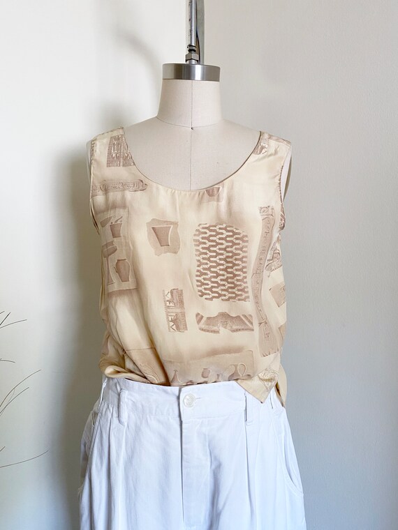 vintage silk abstract tank - Gem