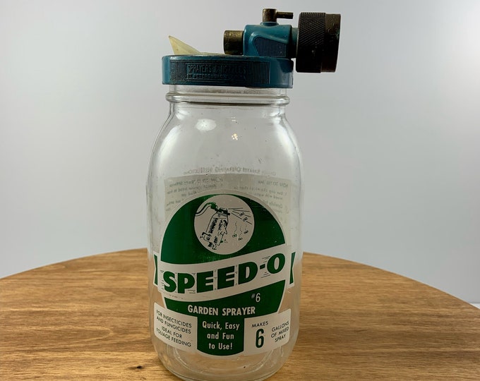 Vintage Speed-o Garden Sprayer, Glass Jar Garden Sprayer, Garden Glass ...