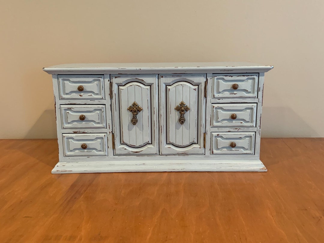 Upcycled Shabby Chic Distressed Jewelry Box-painted Jewelry Box - Etsy