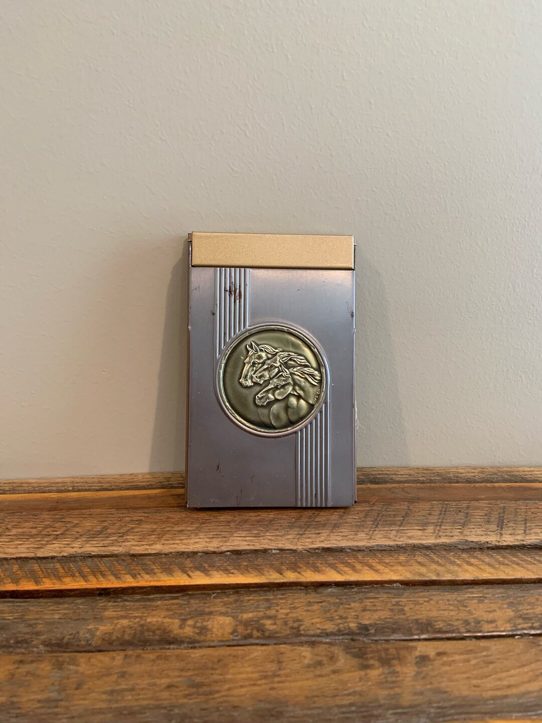 Vintage Horse Metal Desk Note Pad by Park Sherman Embossed Metal Horse ...