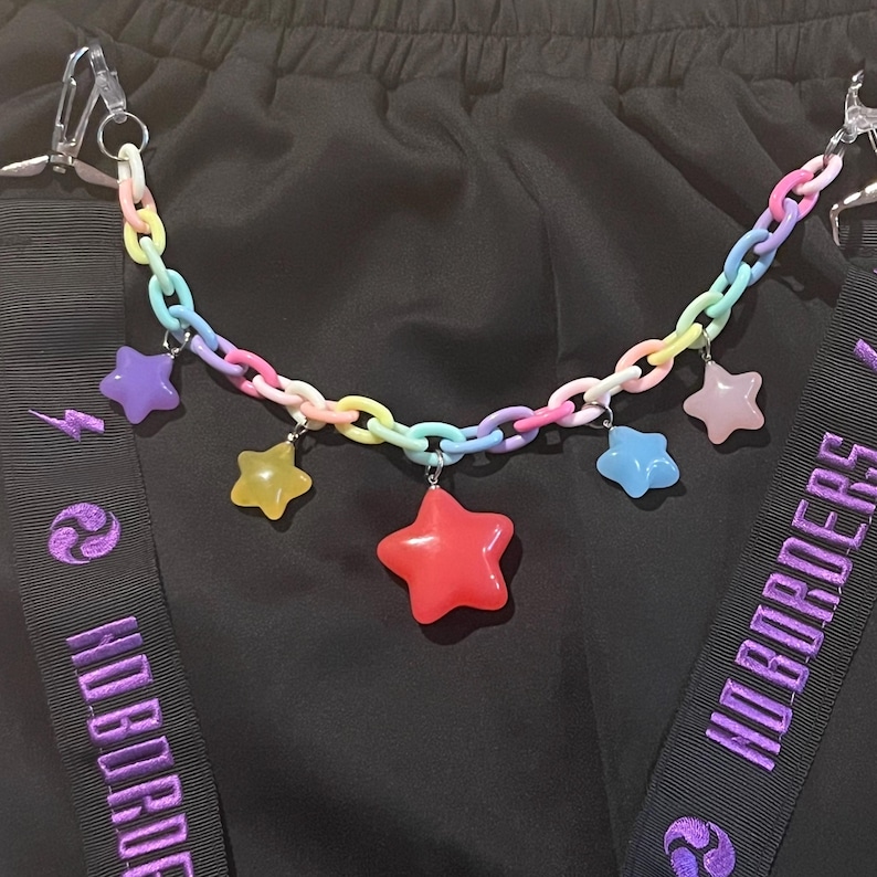 Rainbow Pastel Side Chain and Bag Charm - Kawaii Decora Accesory for ...