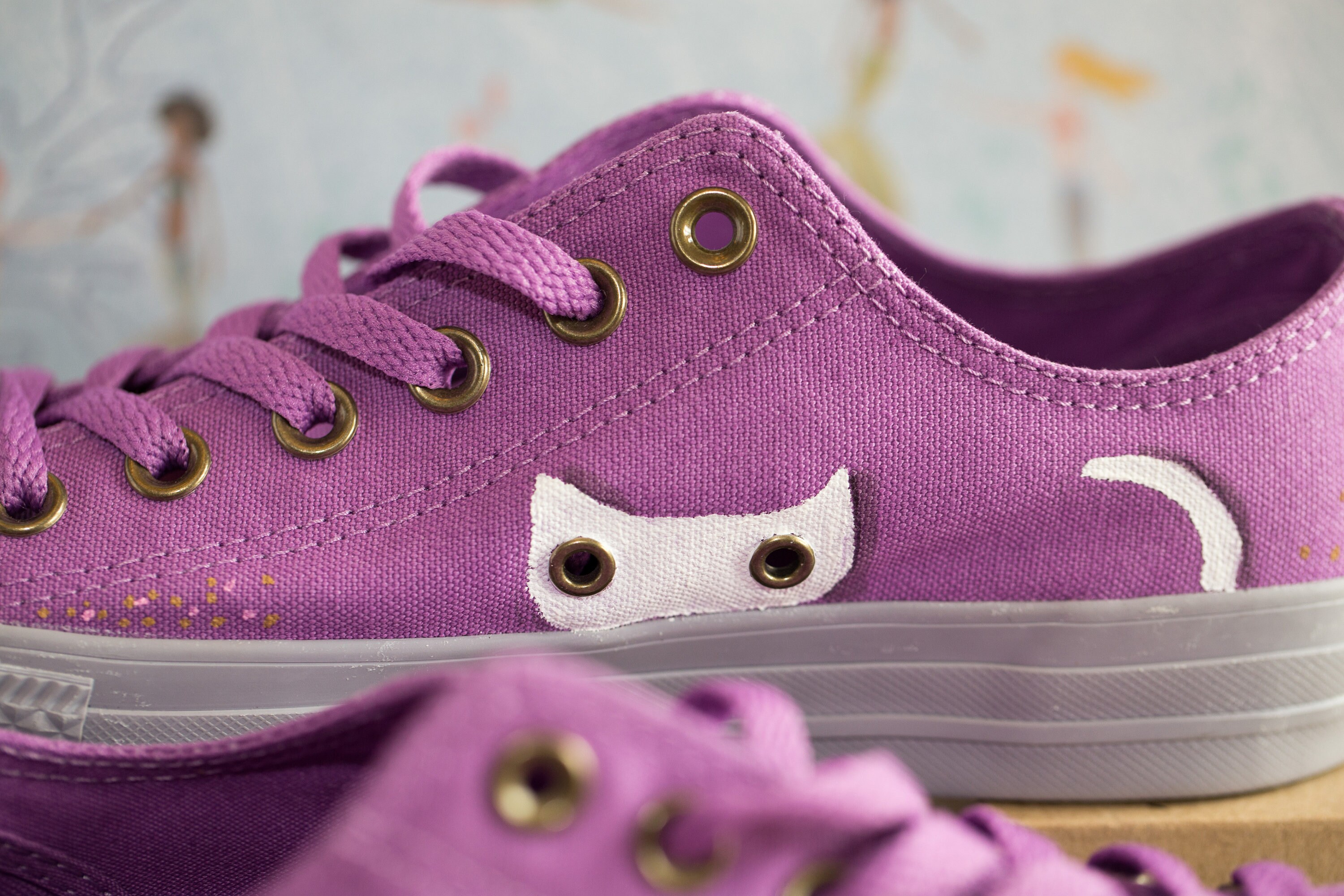 Hand-painted Cute Cats Converse Chucks Size 8W/6M - Etsy