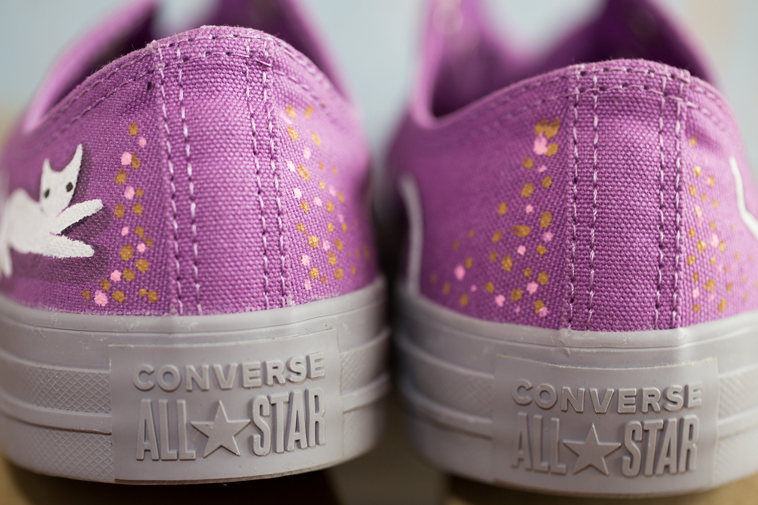 Hand-painted Cute Cats Converse Chucks Size 8W/6M - Etsy