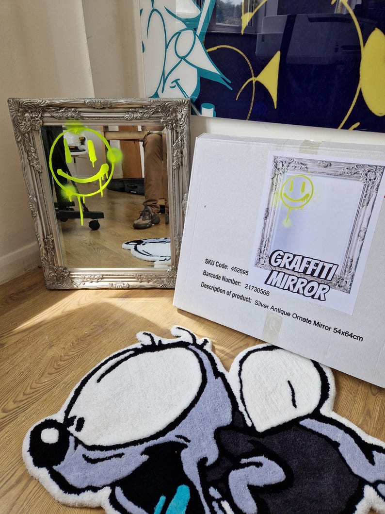Edwardian Style Smiley Face Graffiti Mirror - Etsy