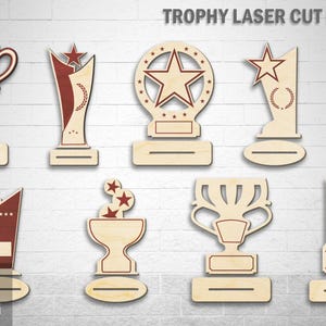 Designs Awards Trophy Laser Cut Bundle, Trophy Laser Cut File, Wooden ...