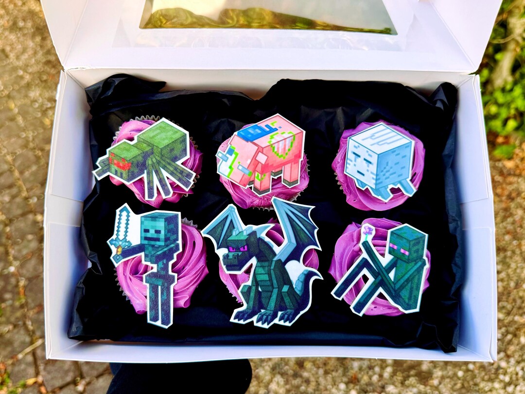 Minecraft Nether Edible Toppers Set - Cupcake Cake Party - Ender Dragon ...