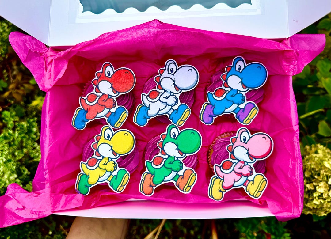 Yoshi Edible Toppers – Super Mario Yoshi’s Island - Cake Cupcake ...
