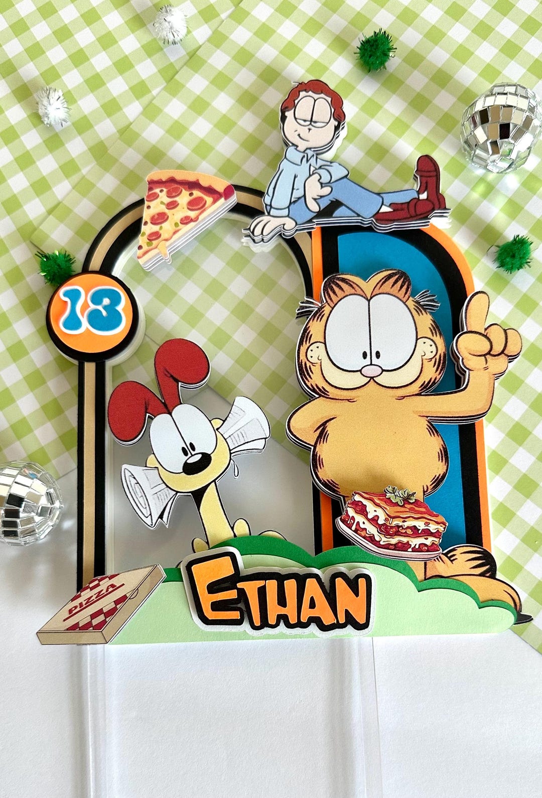 Garfield Cake Topper | Cartoon Cat Birthday Party Decoration - Etsy
