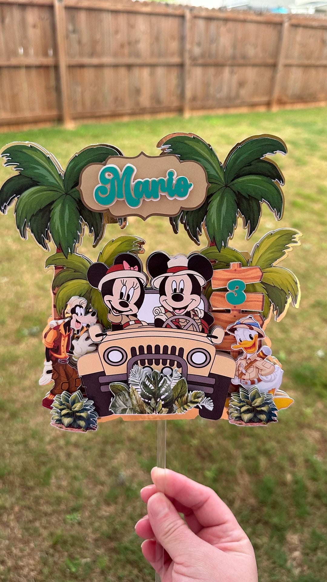Mic-key Safari Cake Topper, Jungle Birthday Decoration - Etsy