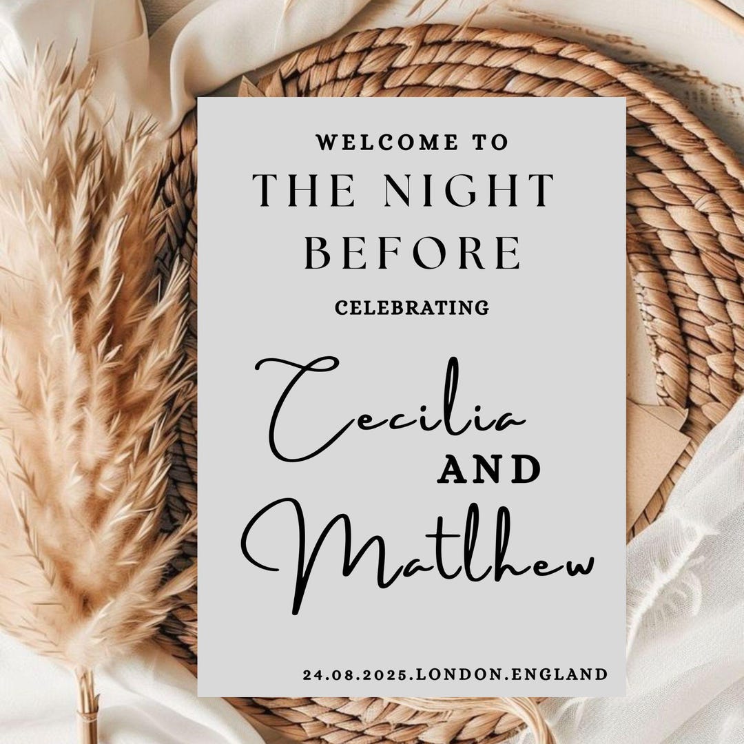 Editable the Night Before Template (5x7) Digital Downloadable Product ...