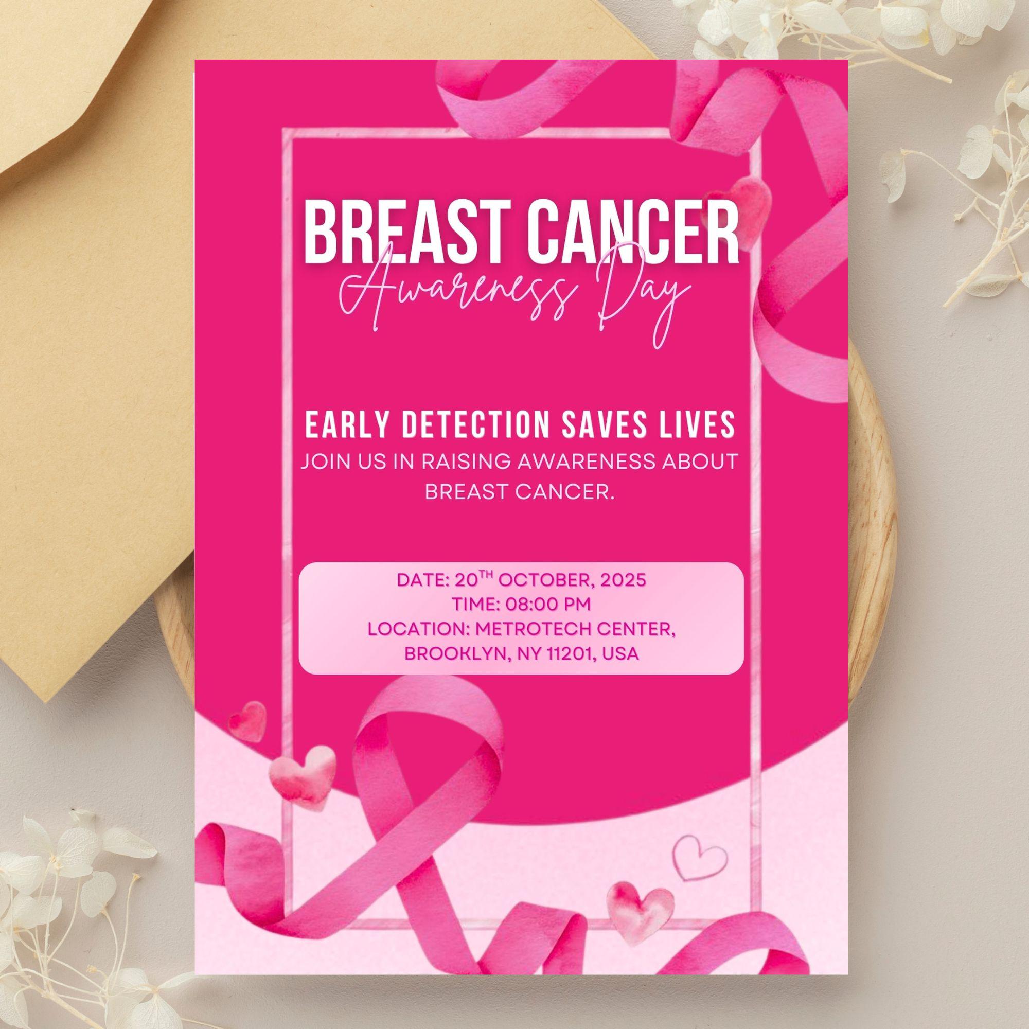 Editable Cancer Awareness Template ( 5x7 ) Digital Downloadable Product ...