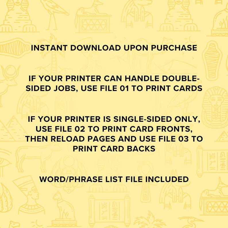 Egyptian Hieroglyphs Flashcard Set - Etsy