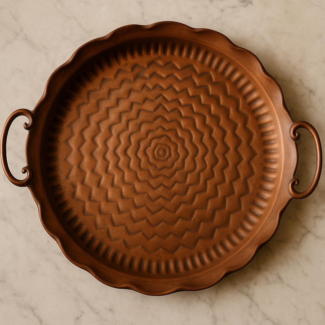 Rare Vintage Gregorian Copper Hand-hammered Tray With Handles – Deep ...