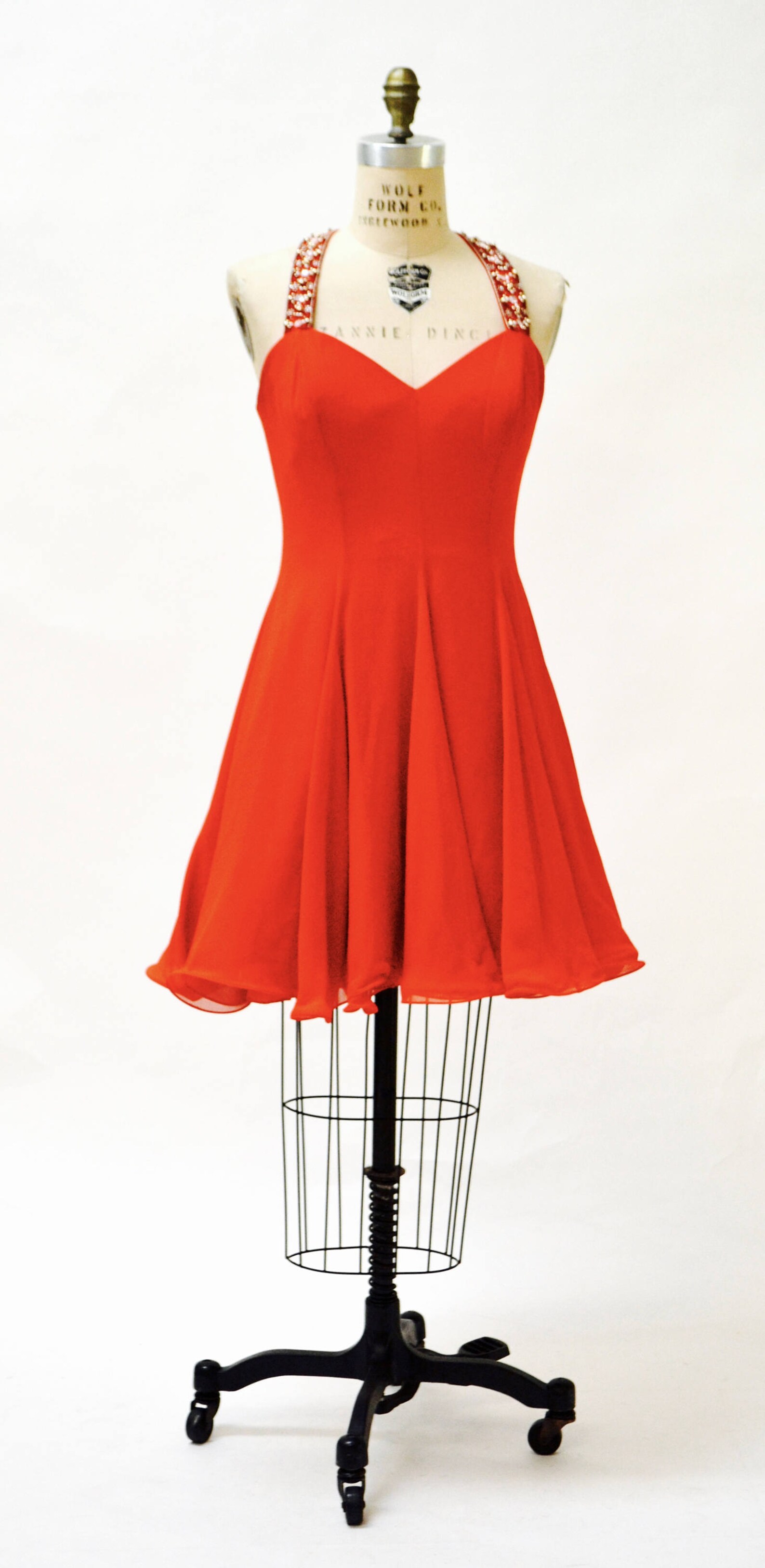 90s Prom Dress Vintage Red Party Dress Silk Dress Beaded Dress Small ...